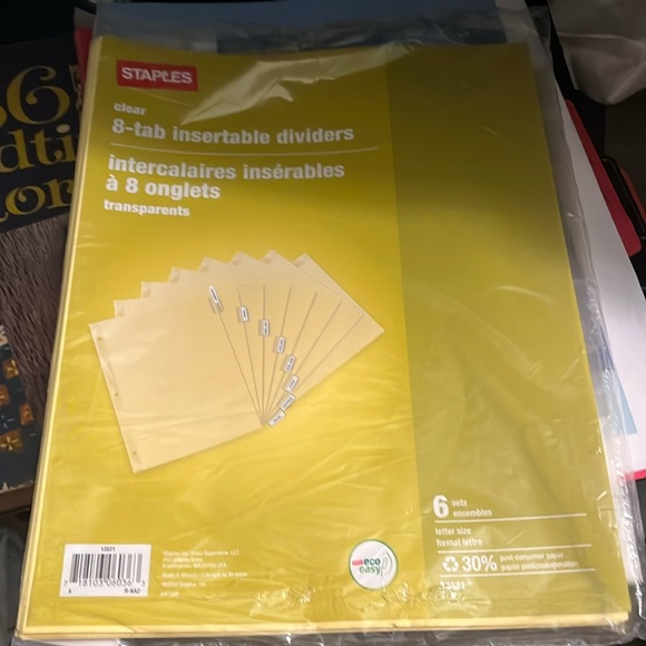 Staples | Office | Staples 8tab Insertable Dividers | Poshmark